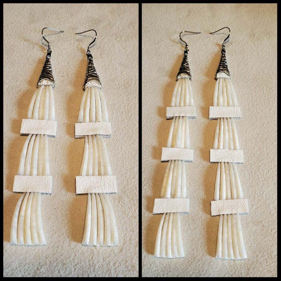 Dentalium Ladder Style Earrings (Made To Order) | Creative Natives ...