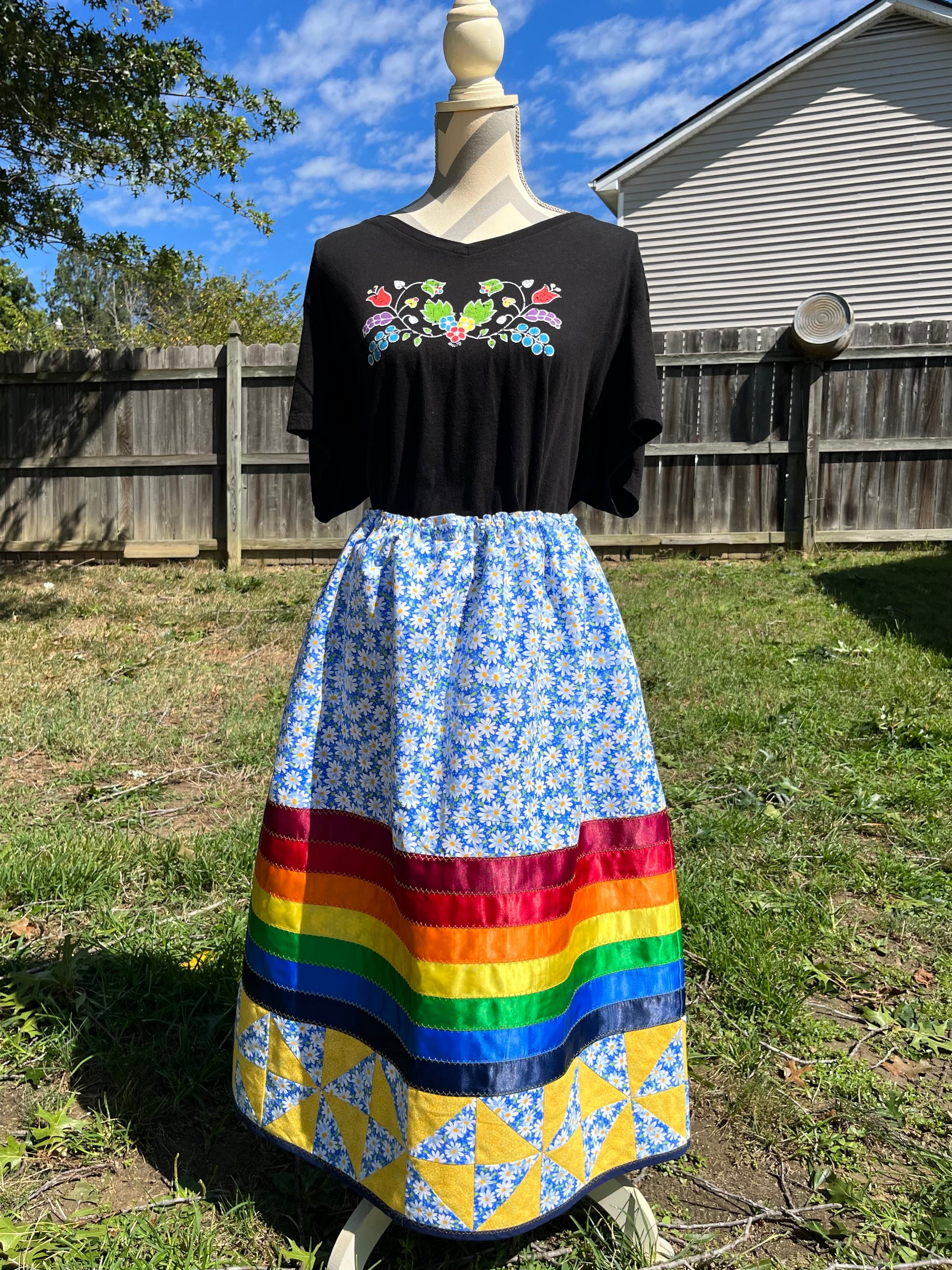 Blue Quilted Ribbon Skirt by Tabitha Jacobs-Polanco | Creative Natives ...