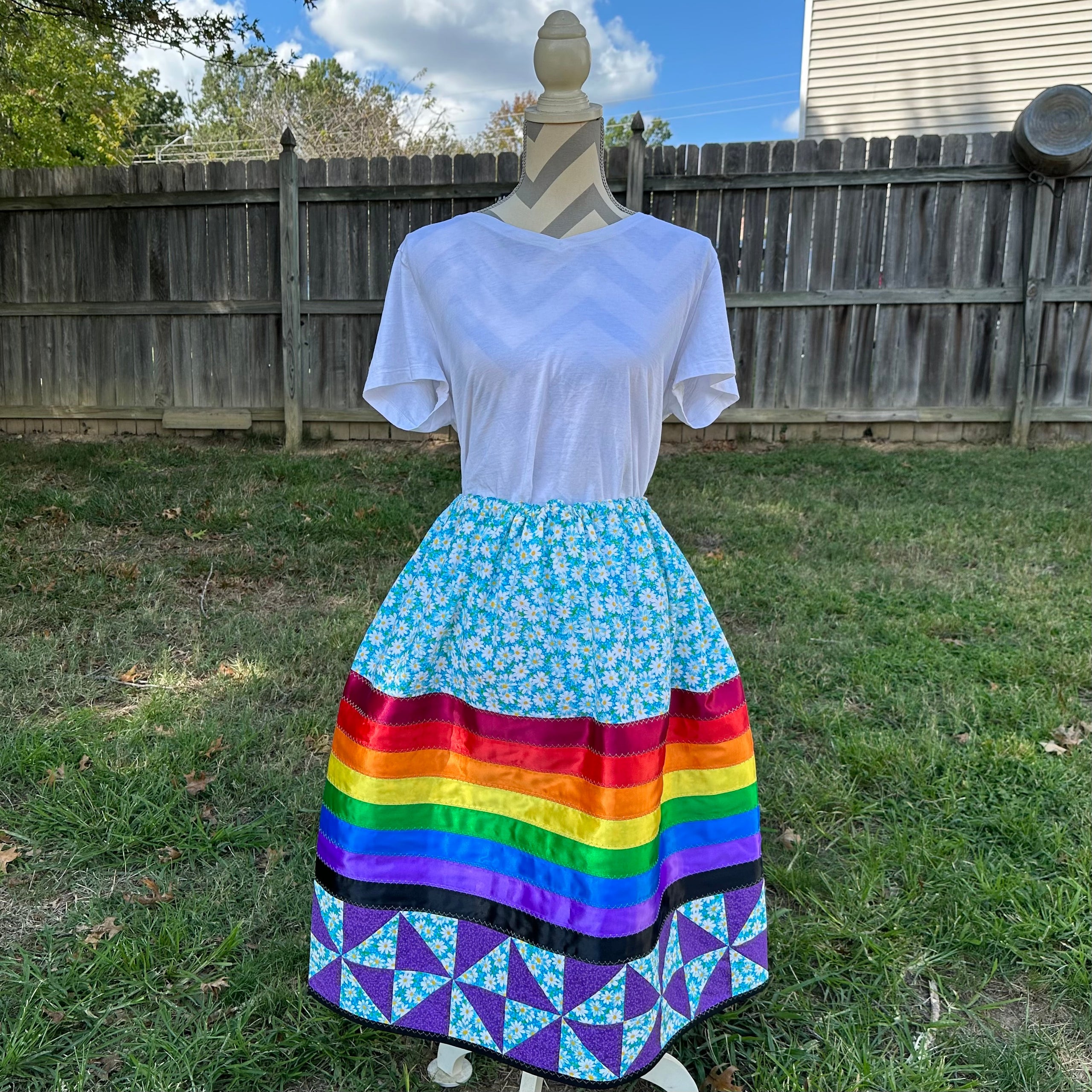 Turquoise Quilted Ribbon Skirt by Tabitha Jacobs-Polanco | Creative ...